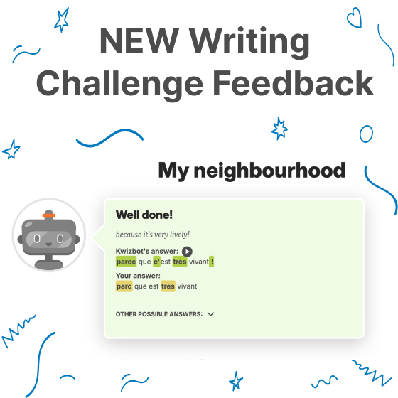 New and improved writing challenge feedback - Kwiziq #AI in #EdTech blog